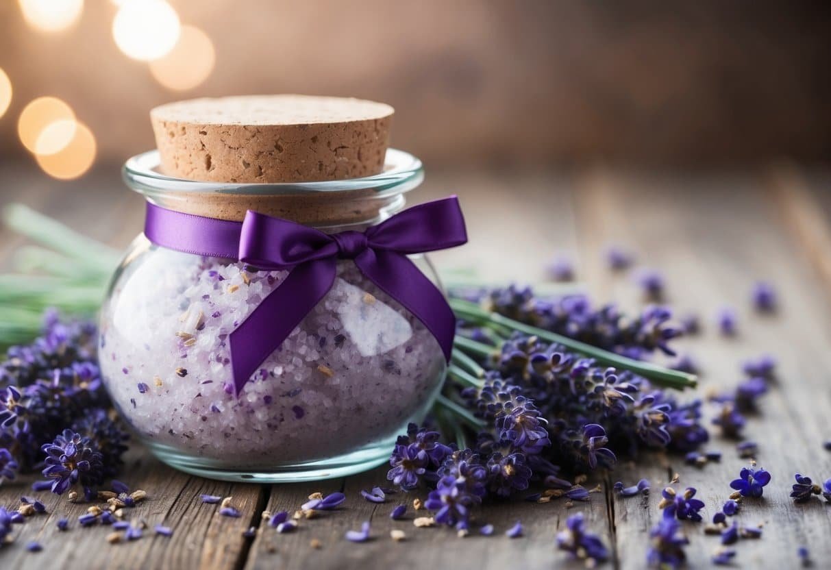 DIY Lavender Bath Salts in a Jar Gift Idea